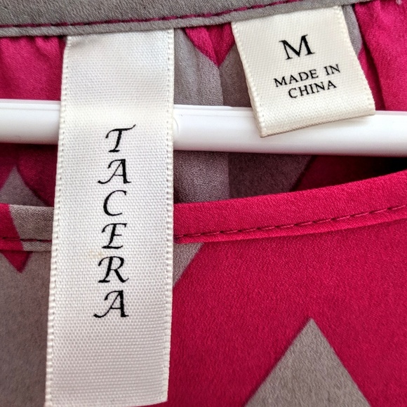 Tacera | Tops | Tacera Zigzag High Low Grey Pink Tunic Med | Poshmark